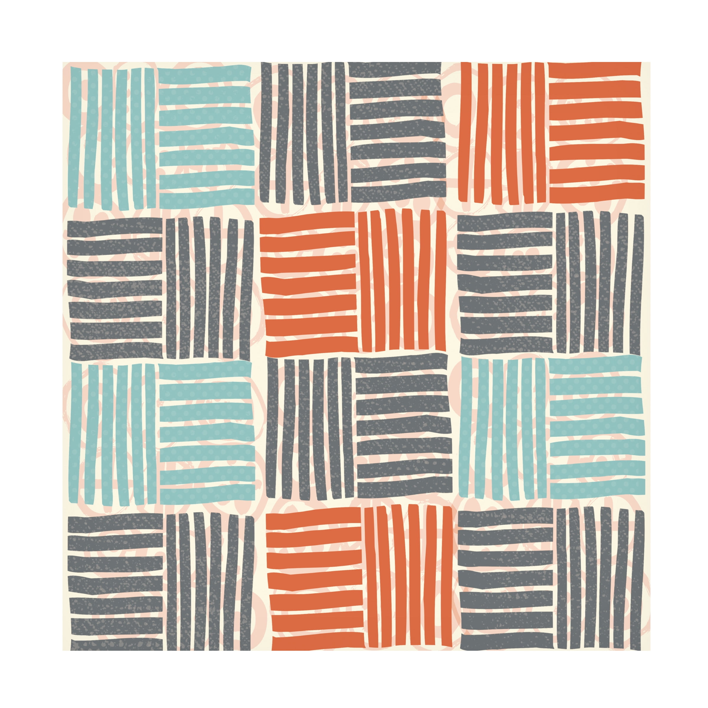 Cheryl Warrick 'Main Street Dotdash Gray and Aqua' Canvas Art - Walmart.com