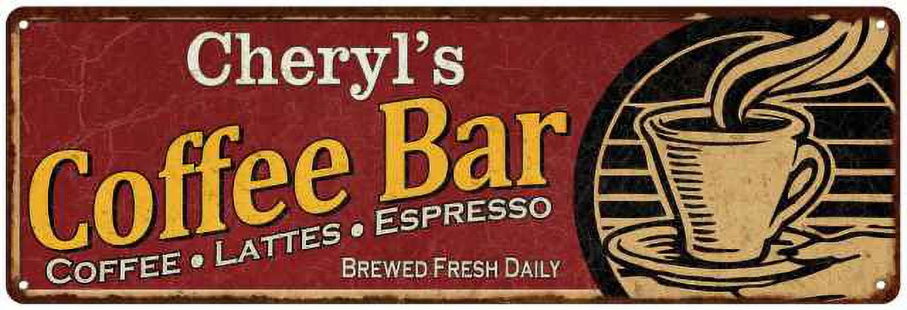 Cheryl's Coffee Bar Red Sign Kitchen Gift 8x24 108240006060 - Walmart ...
