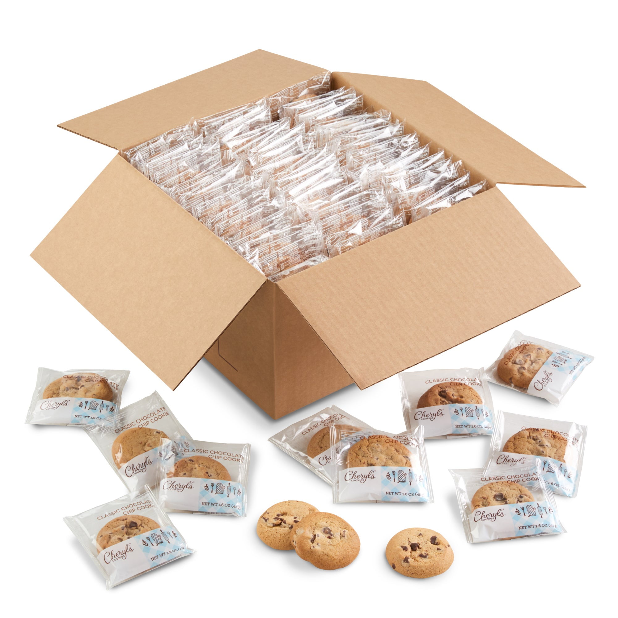 Cheryl’s Cookies Classic Chocolate Chip Cookies 120ct Case, Soft ...