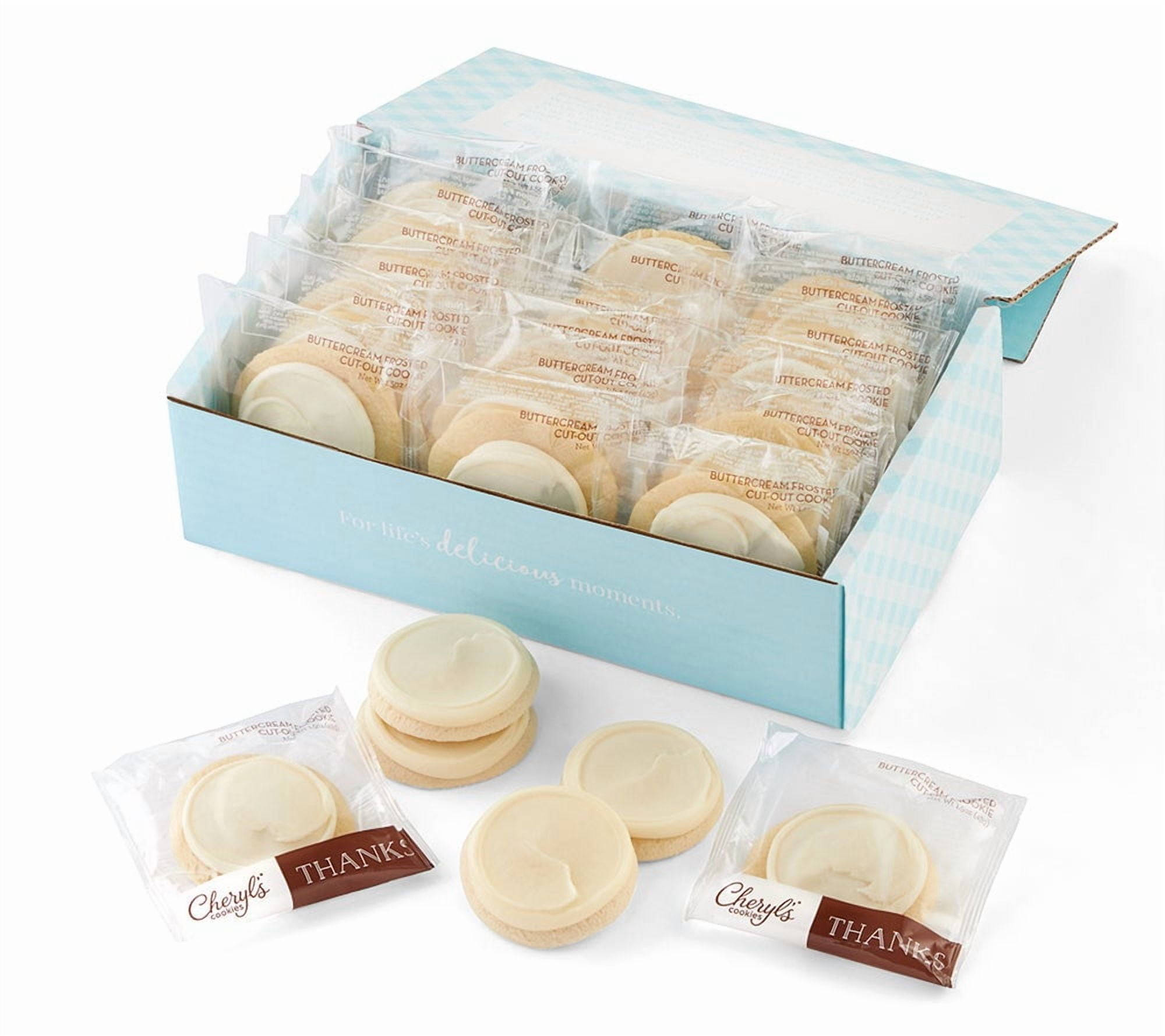 Cheryl's Cookies® Thank You Cookie Gift Box w/24 Buttercream-Frosted ...