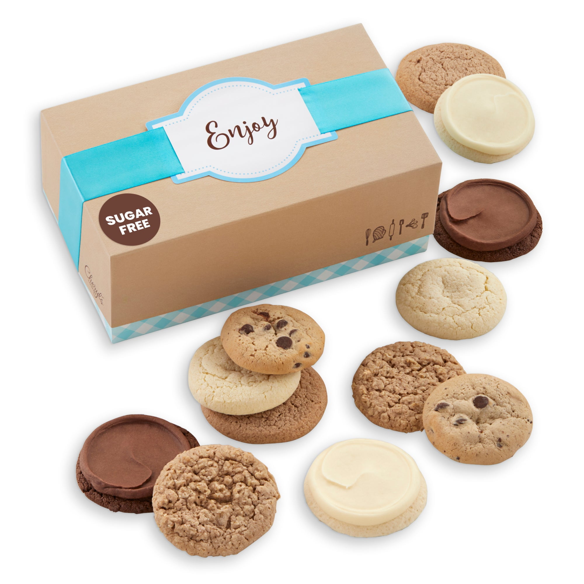 Cheryl's Cookies Sugar-Free Cookie Gift Box, w/12 Kosher Chocolate Chip ...
