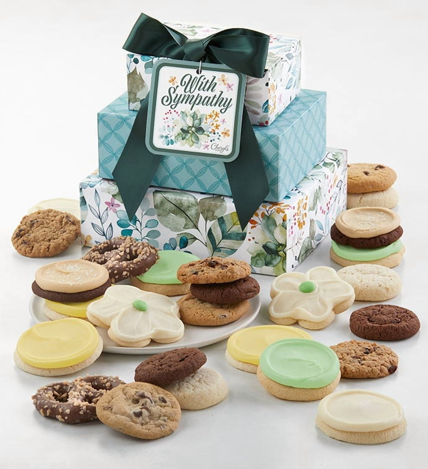 Cheryl's Cookies® Sympathy Gift Cookie Gift Tower, Individually Wrapped ...