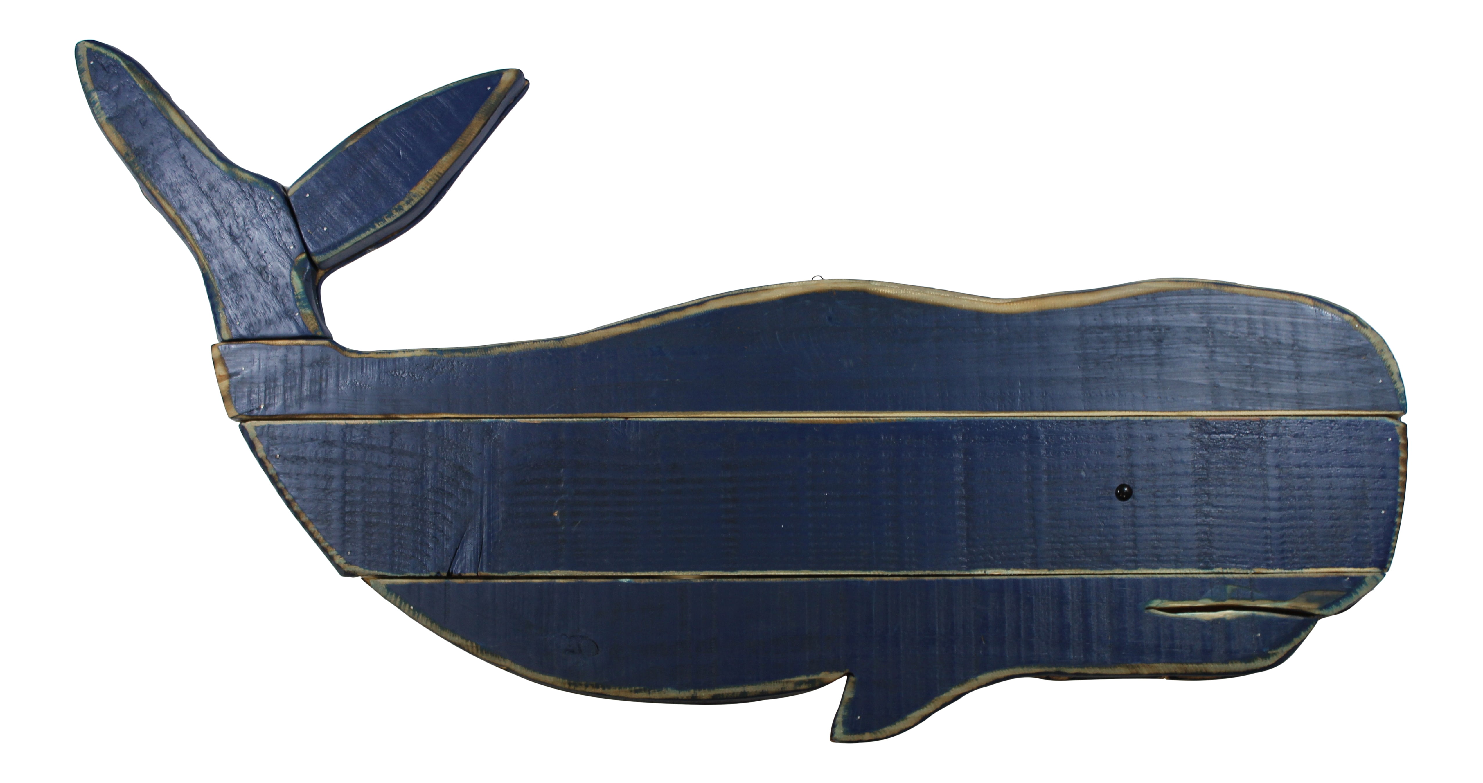 Chesapeake 30 inch Distressed Blue Carved Wood Whale Wall Hanging ...