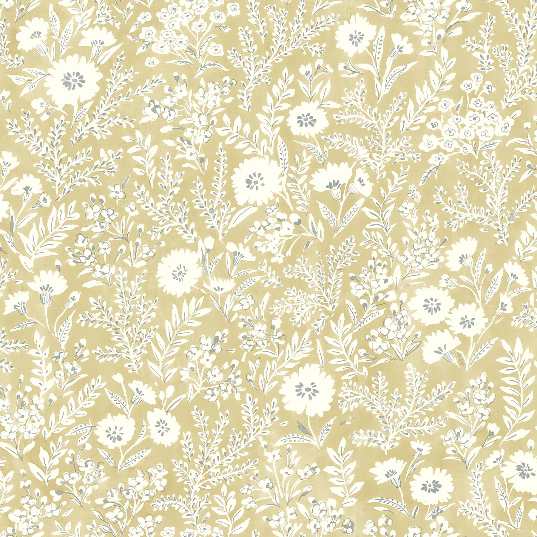 Chesapeake Agathon Wheat Floral Wallpaper - Walmart.com