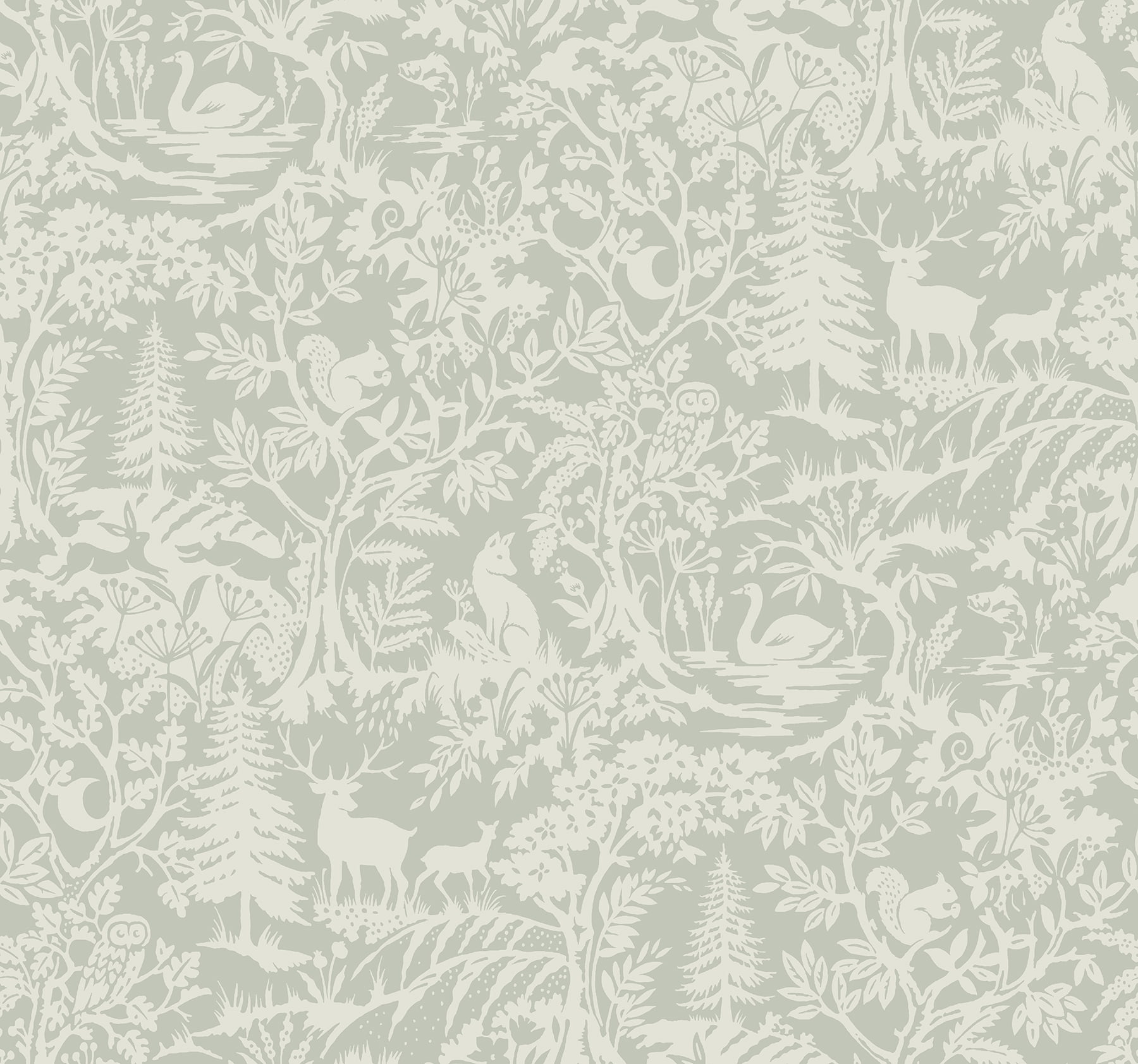 Chesapeake Alrick Sage Forest Venture Wallpaper, 27-in by 27-ft ...