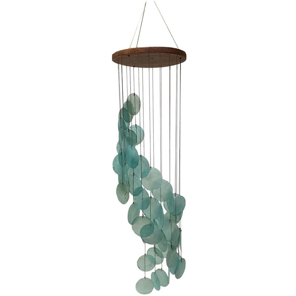 Chesapeake Bay 10619 Capiz Shell Turquoise Wind Chime 29 Inches Long ...