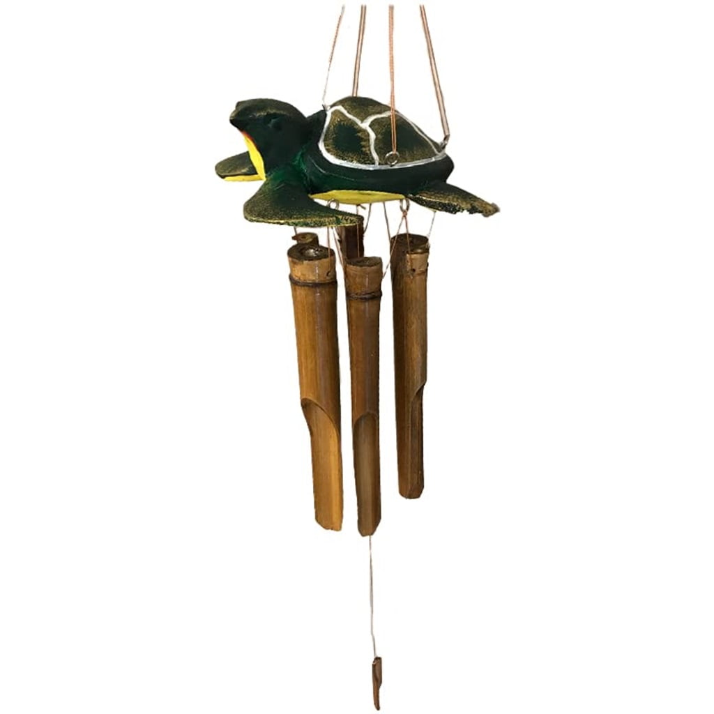 Chesapeake Bay 10774 Wood Coastal Sea Turtle Wind Chime, 32 Inches ...