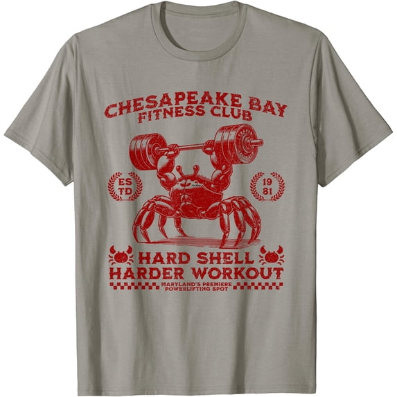 Chesapeake Bay Fitness Club Est 1981 Crab Bodybuilder Funny T-Shirt ...