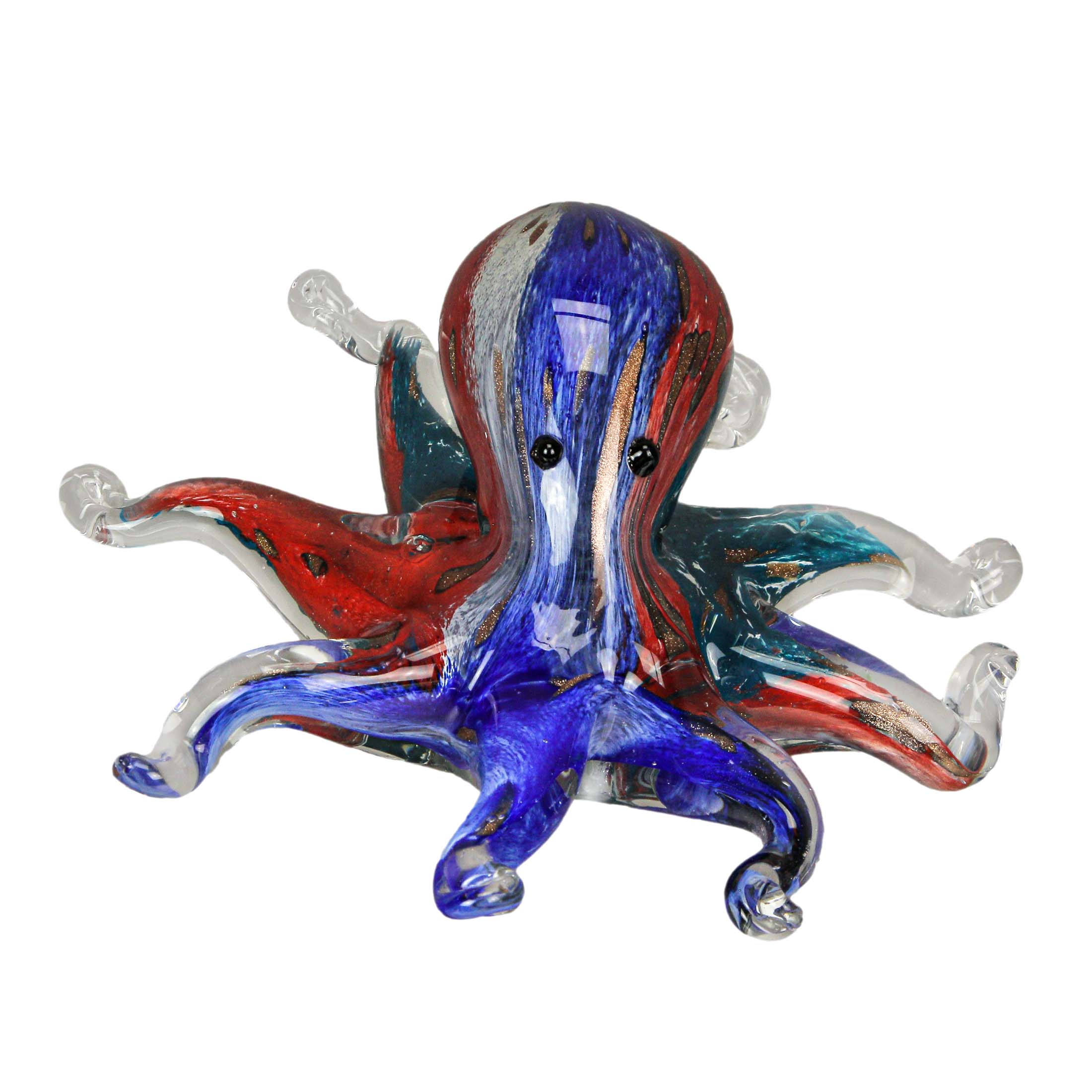 Chesapeake Bay Ltd 7 inch Multicolor Blown Glass Octopus Paperweight ...