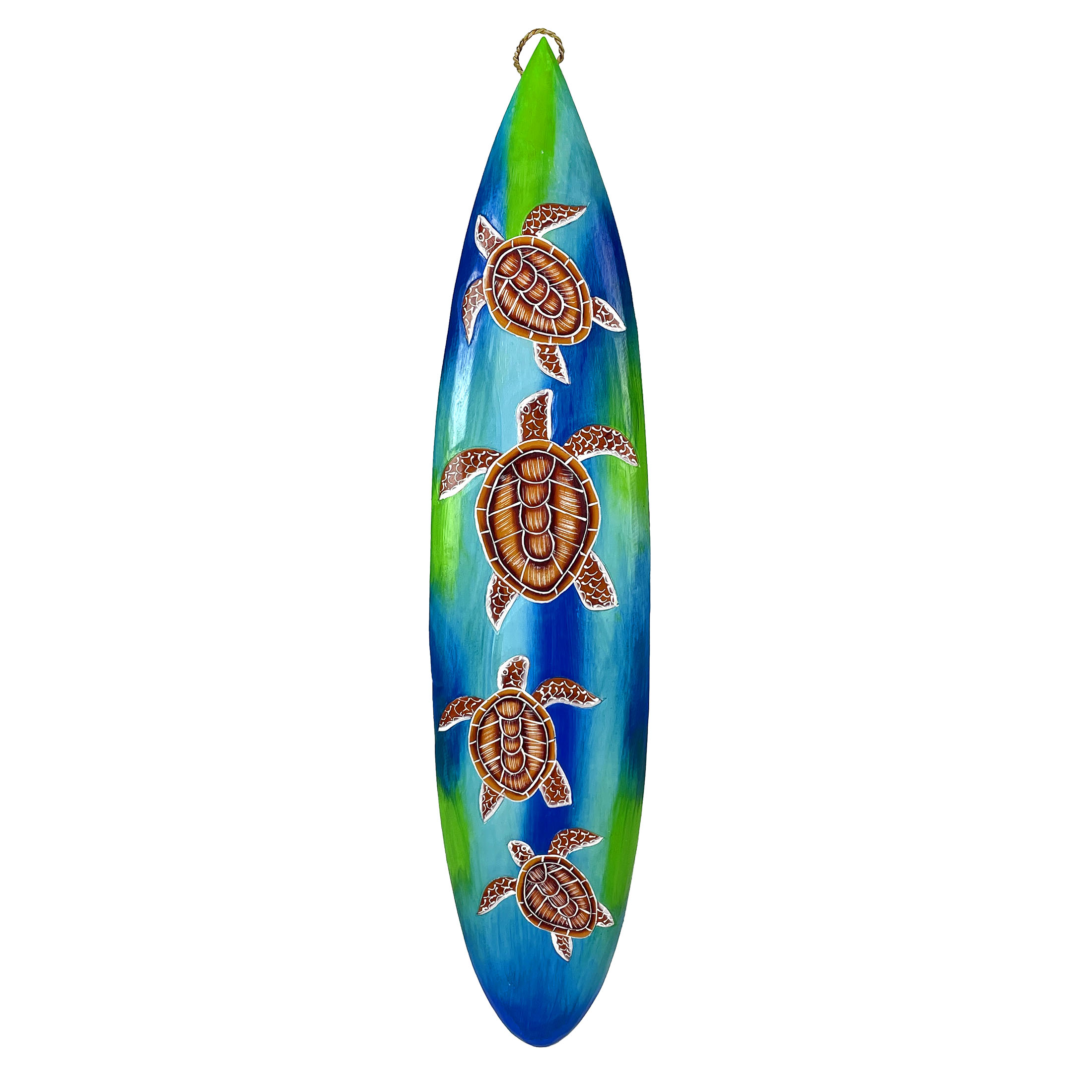 Chesapeake Bay Ltd Wood Sea Turtle Surfboard Wall Decor 38.5" Tropical ...