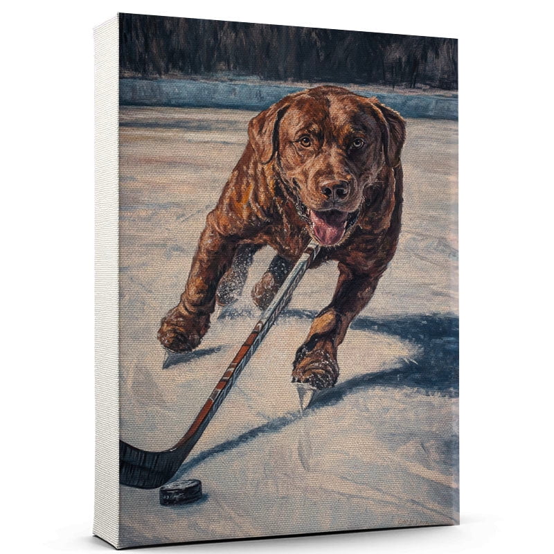 Chesapeake Bay Retriever Vintage Dog Ice Hockey Canvas – Artistic ...