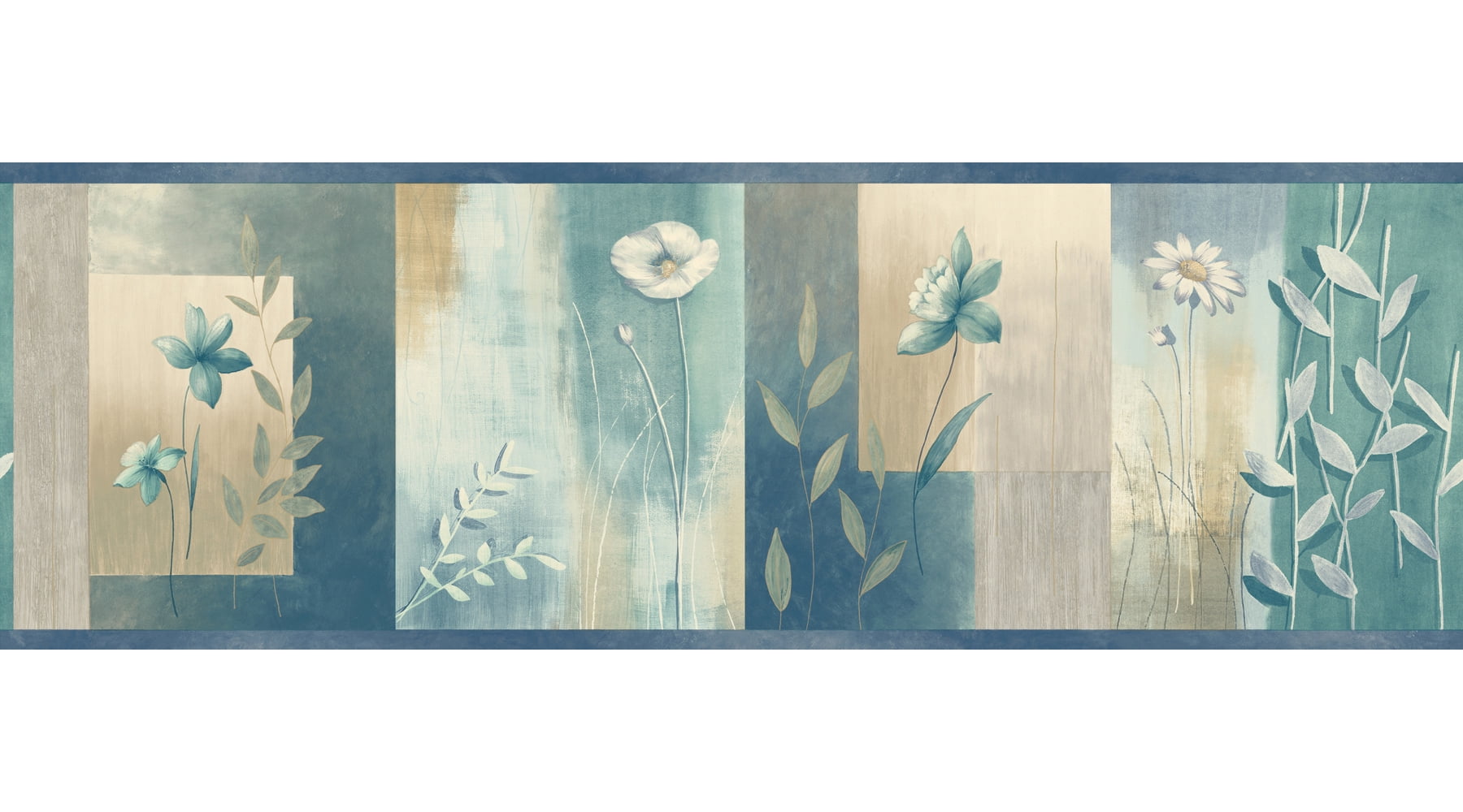 Chesapeake Bonnard Turquoise Colorblock Floral Border - Walmart.com