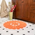 Chesapeake Bursting Flower 2pc White & Coral Round Bath Rug Set (24 ...
