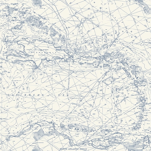 Chesapeake Charts Navy Nautical Chart Wallpaper - Walmart.com