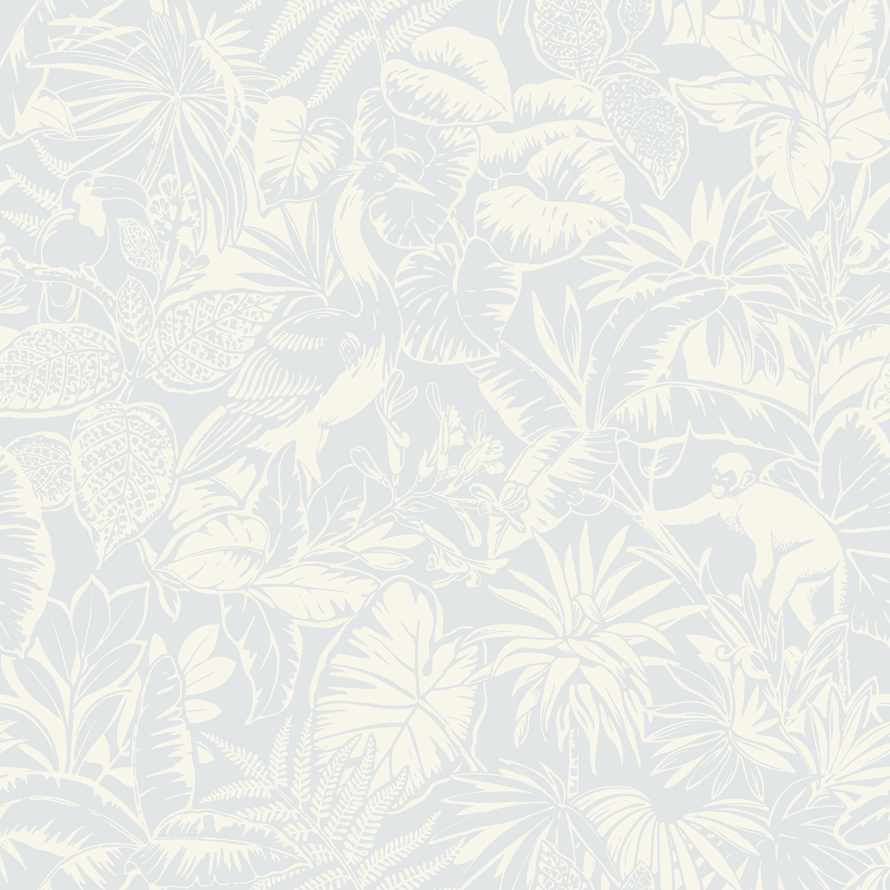 Chesapeake Corcovado Light Blue Jungle Jamboree Wallpaper - Walmart.com