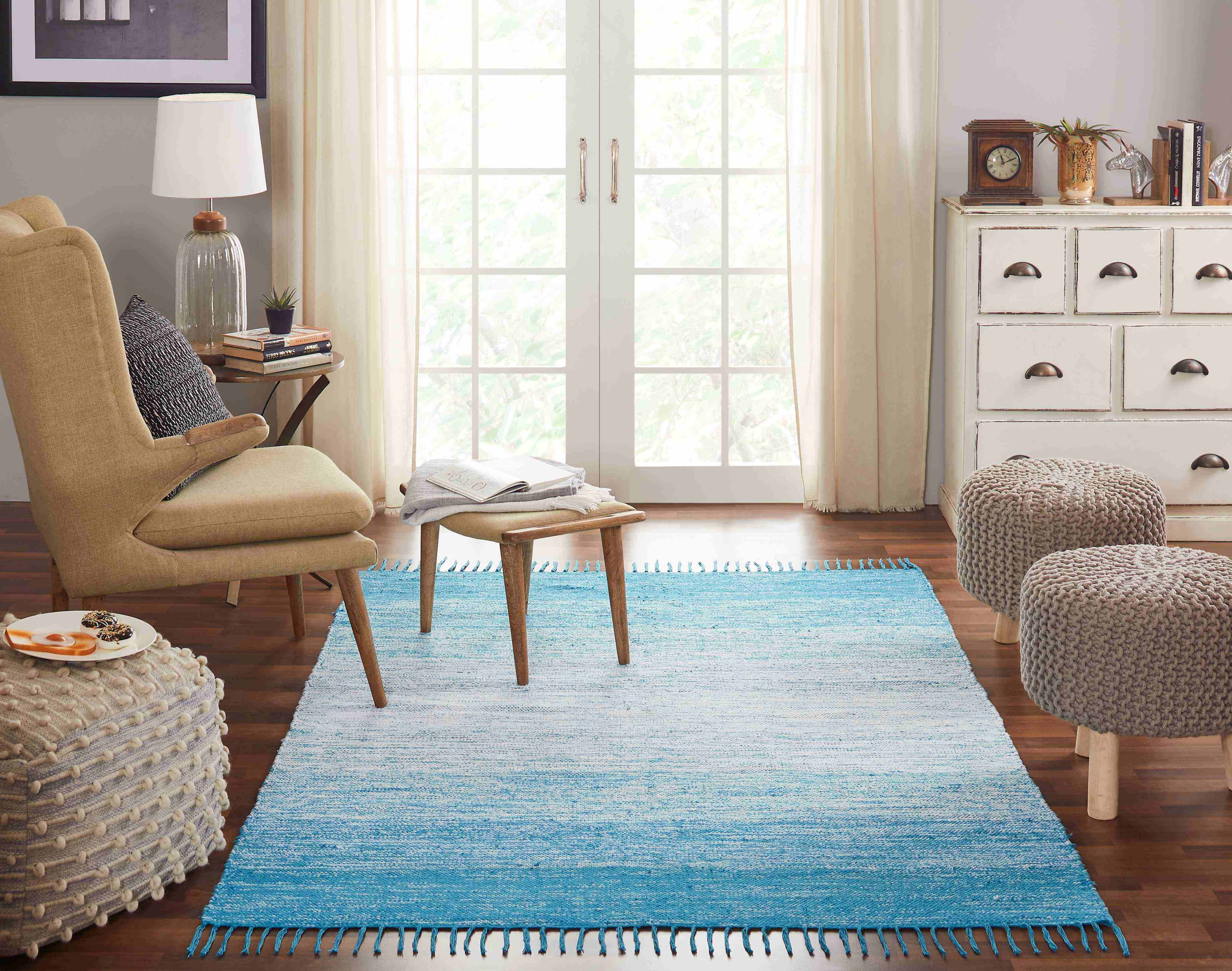 Chesapeake Cotton Ombre Teal Area Rug (5'x7') - Walmart.com