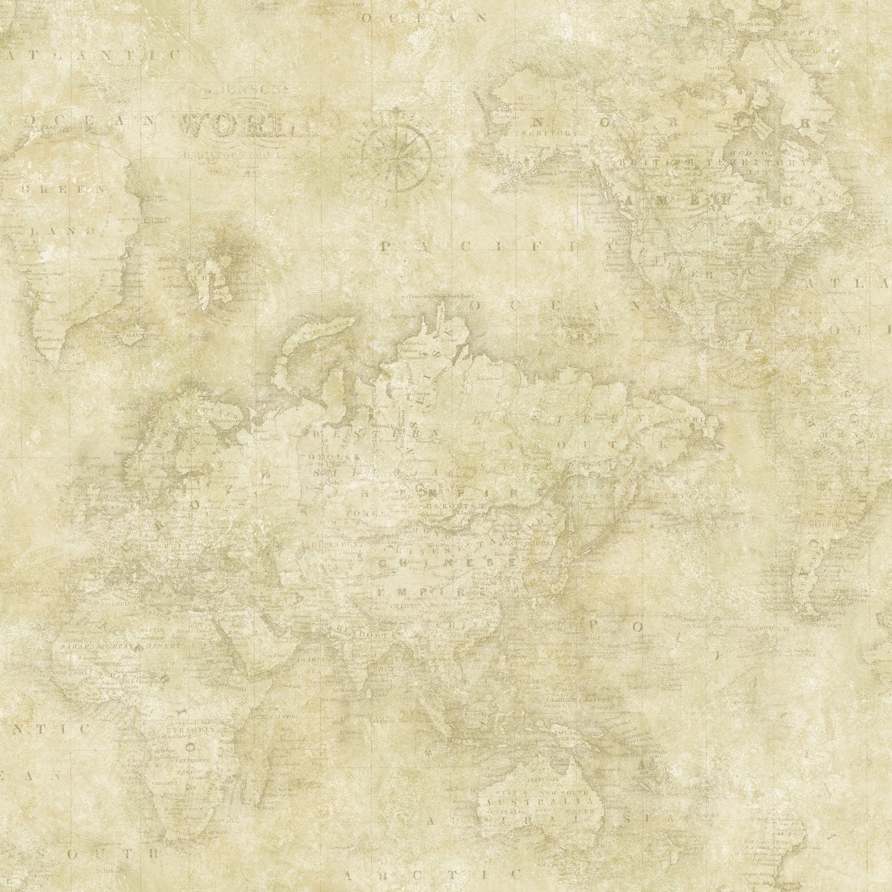 Chesapeake Hardings Beige World Map Wallpaper - Walmart.com