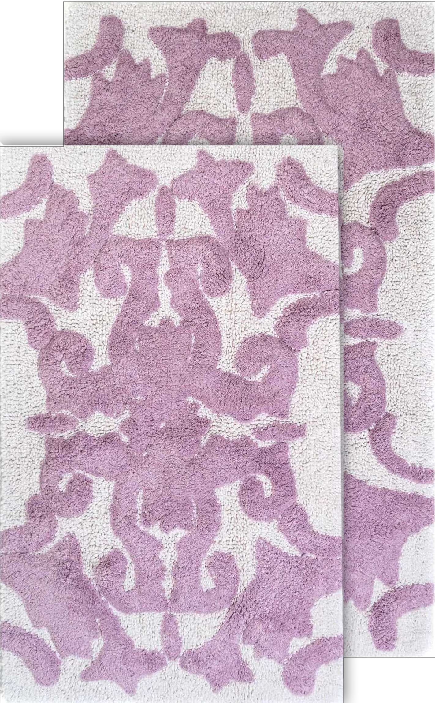 Chesapeake Iron Gate 2pc White & Lilac Scroll Bath Rug Set (20"x32 ...