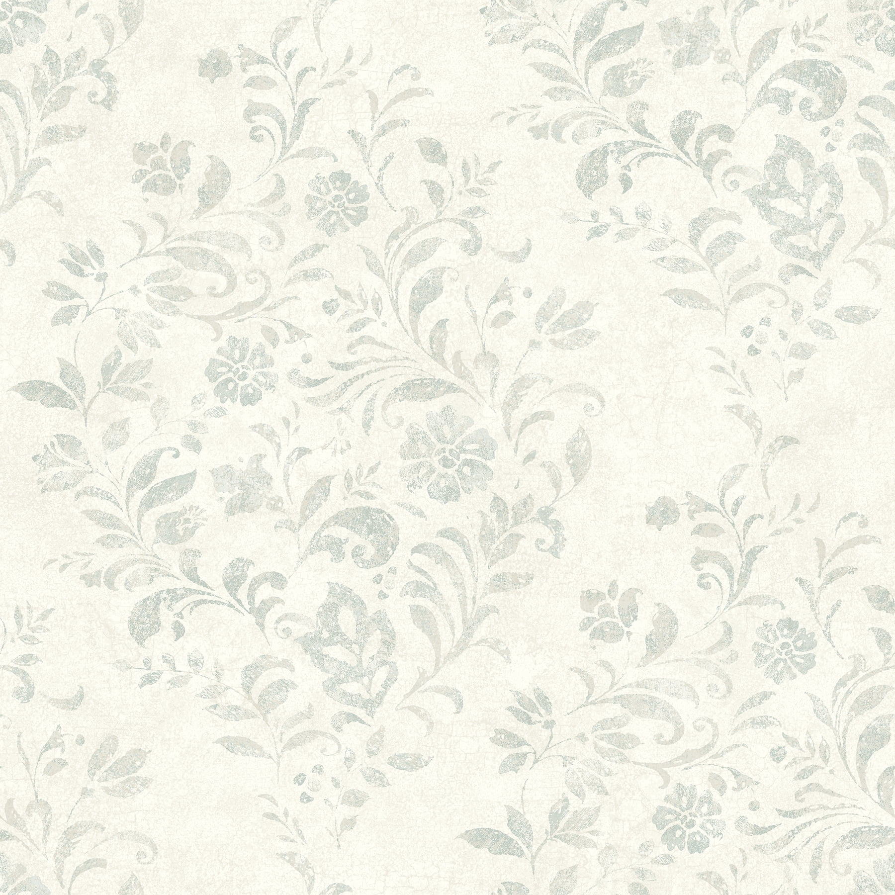 Chesapeake Isidore Aqua Scroll Wallpaper - Walmart.com