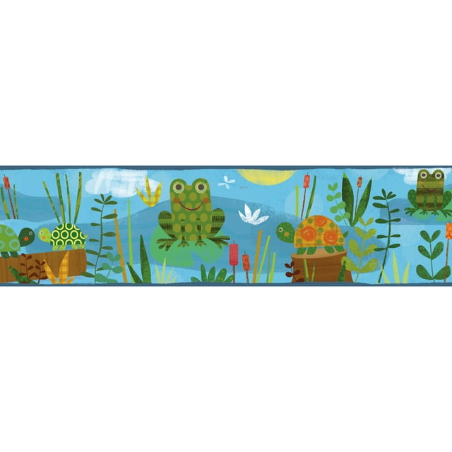 Chesapeake Kermis Blue Frog Marsh Toss Border - Walmart.com