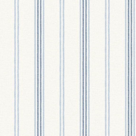 Chesapeake Lovage Blue Linen Stripe Wallpaper - Walmart.com