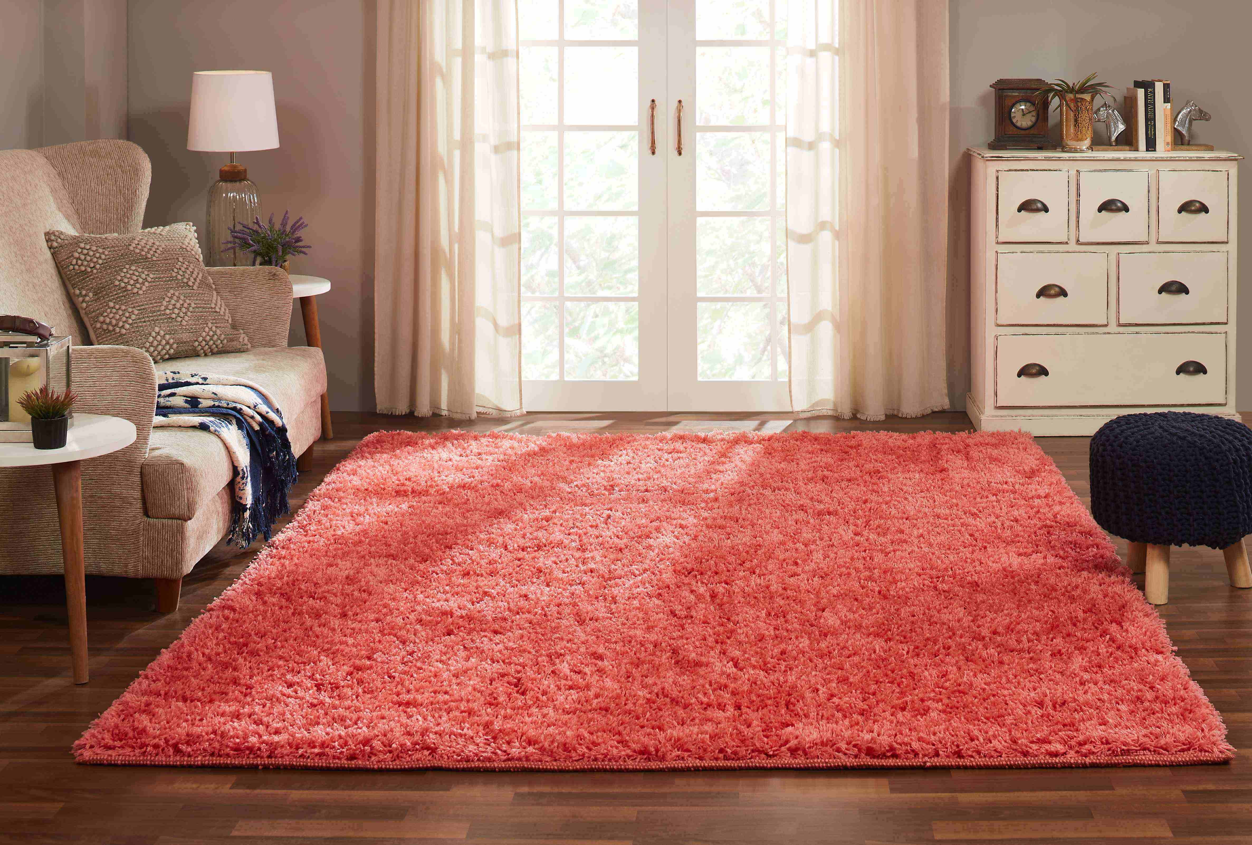 Chesapeake Microfiber Coral Shag Area Rug (7' 3"x 9' 3") - Walmart.com
