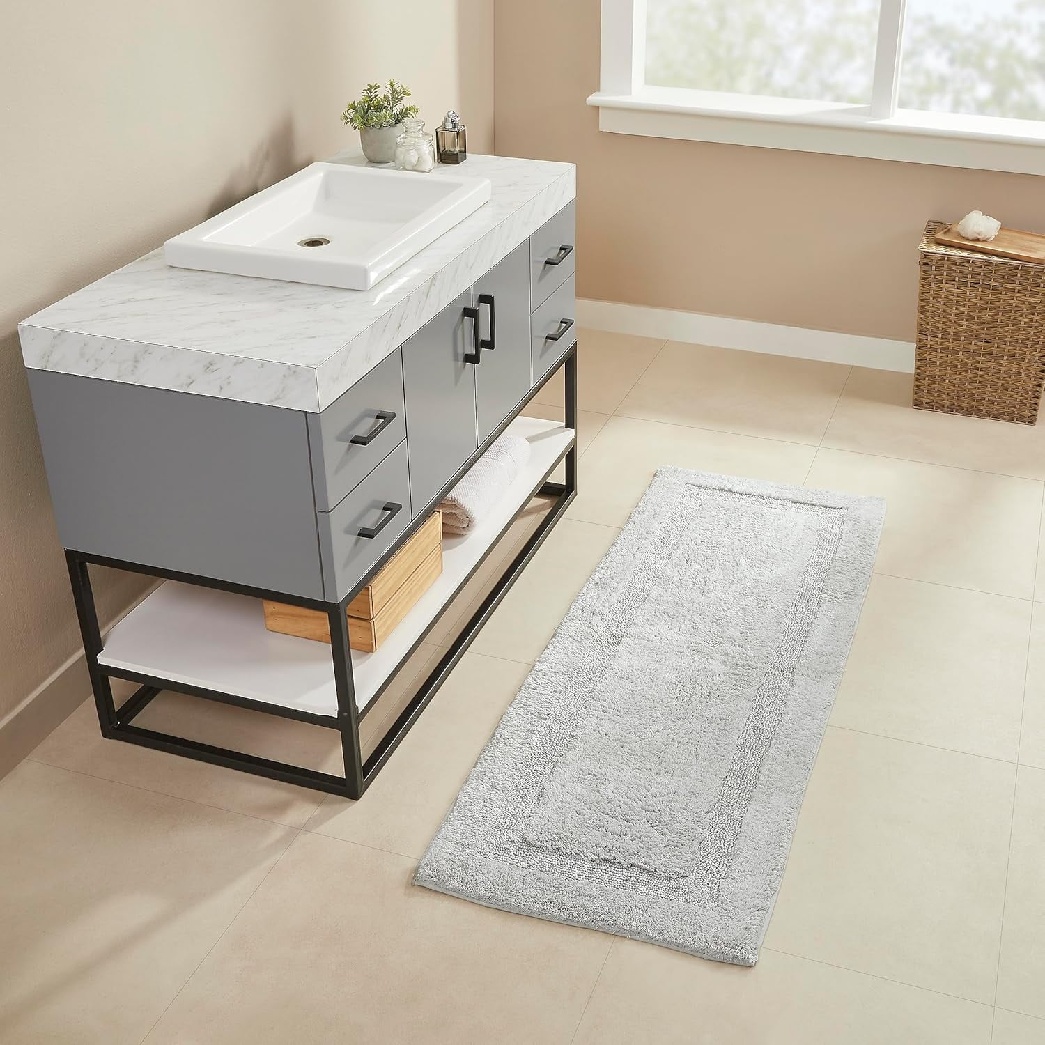 Chesapeake Olympia Glacier Bath Runner (24" x60") - Walmart.com