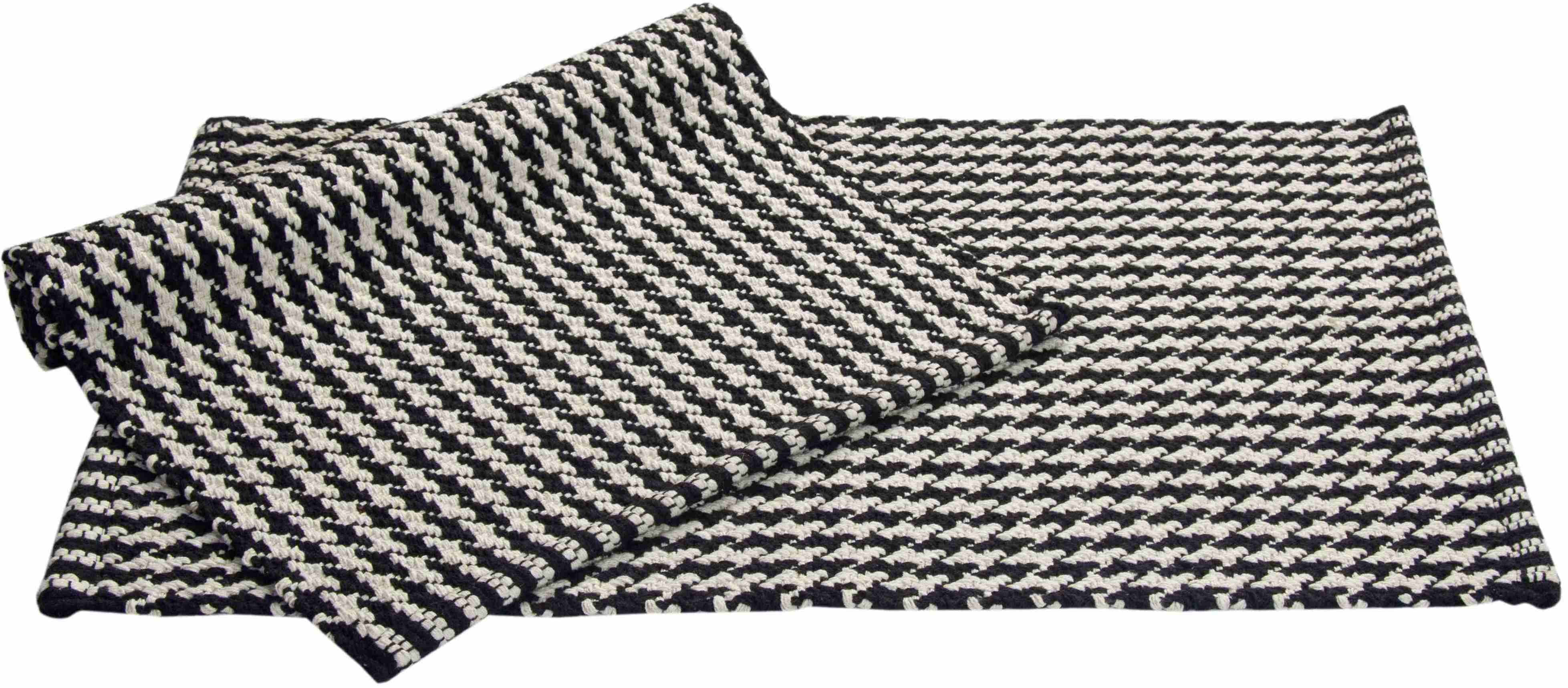 Chesapeake Portland Houndstooth 2pc Black Accent Rug Set (21"x34 ...