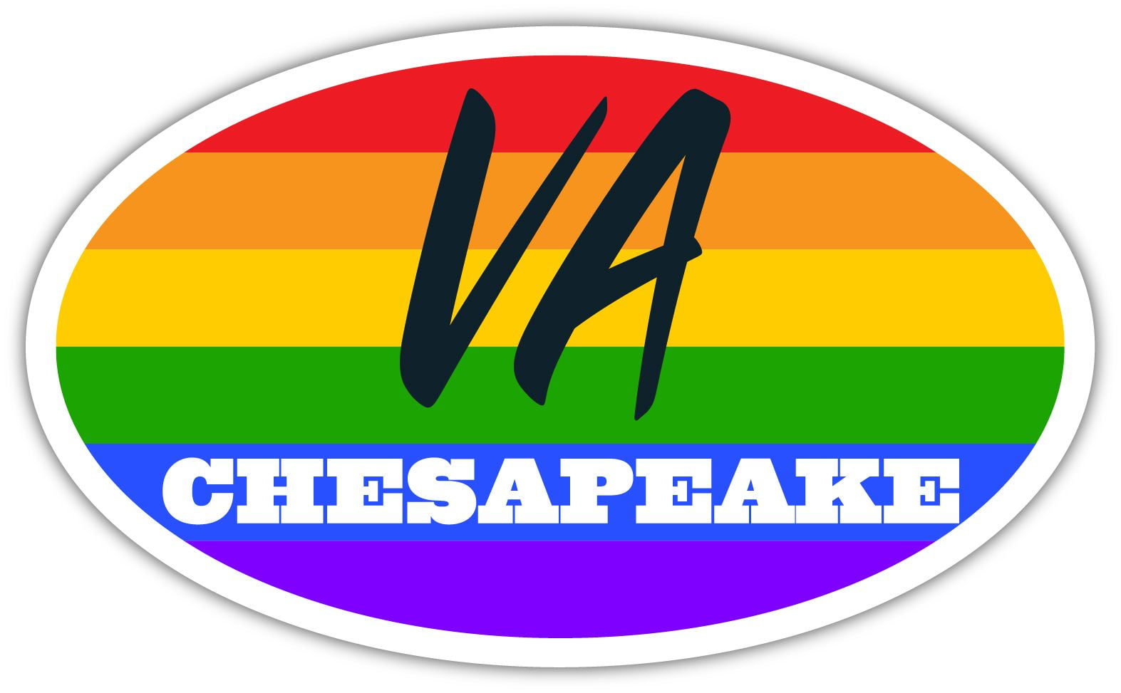 Chesapeake VA Virginia Chesapeake County Rainbow Pride Flag 6 Stripes ...