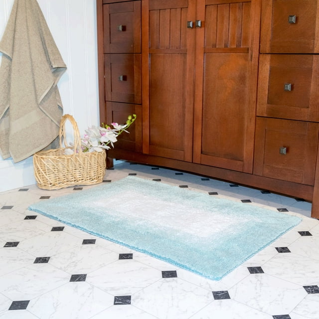 Chesapeake Whitney Ombre 2pc Reversible Porcelain Blue Bath Rug Set (21 ...