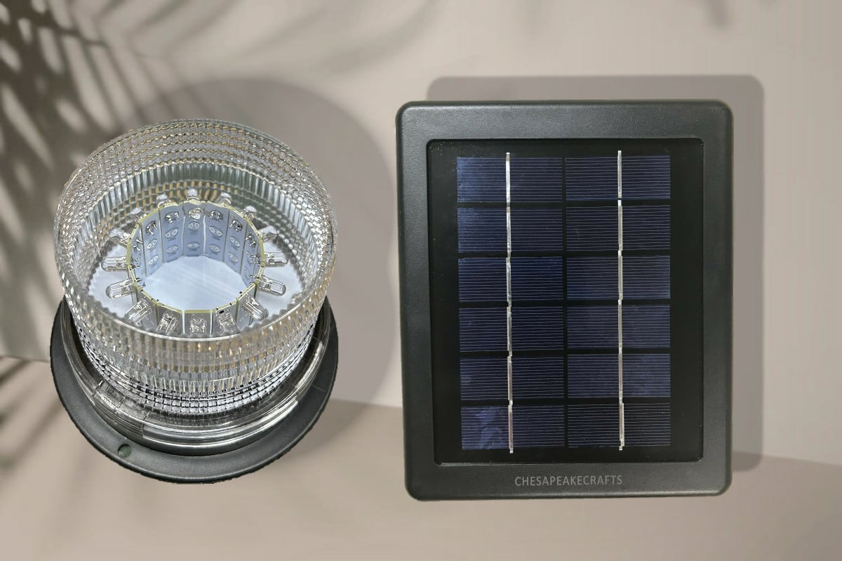 Chesapeakecrafts Solar LED Lighthouse Beacon. Multi-function: Revolving ...