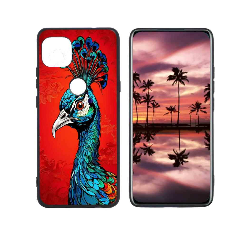 Chese-Peacock Phone Case, Designed for Moto One 5G Ace Case Soft ...