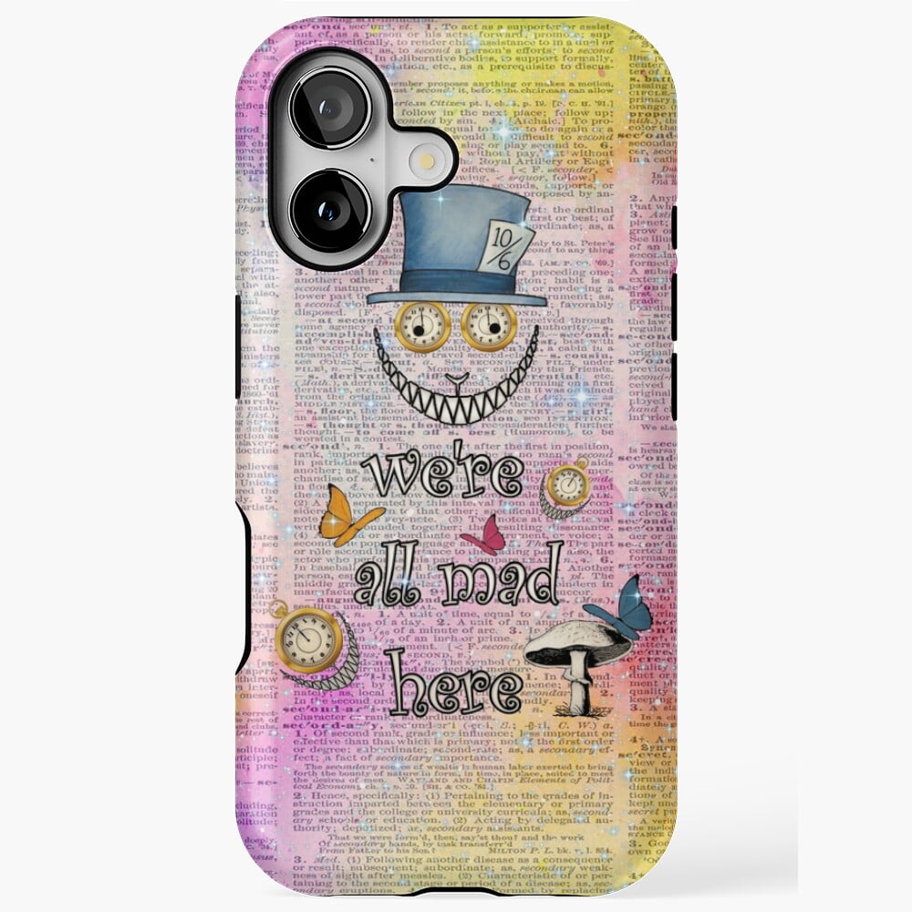Cheshire Shadow Grin We’re All Mad Here Dark Wonderland Case for iPhone ...