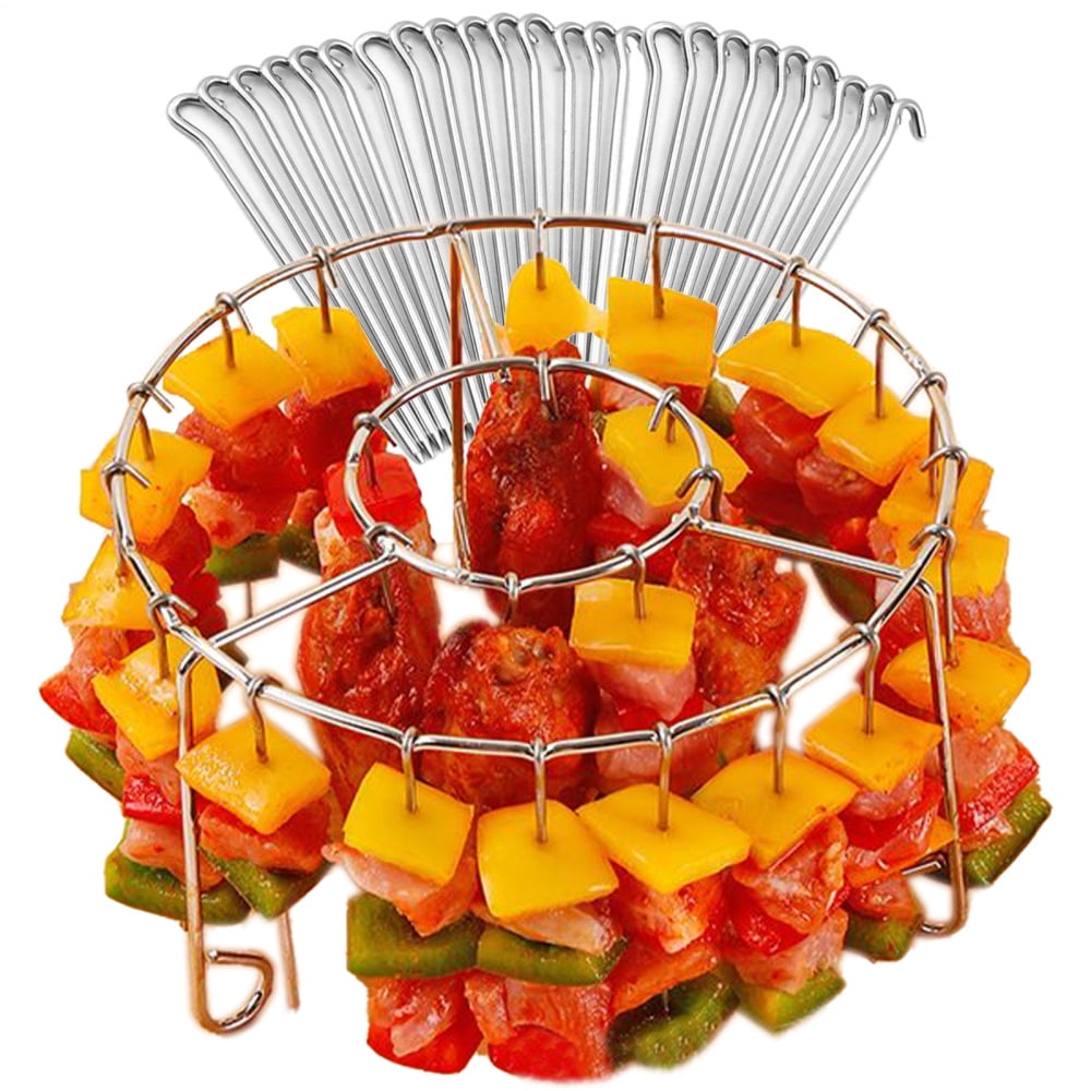 Chesmono Air Fryer Grill Rack Vertical Stainless Steel BBQ Skewer ...
