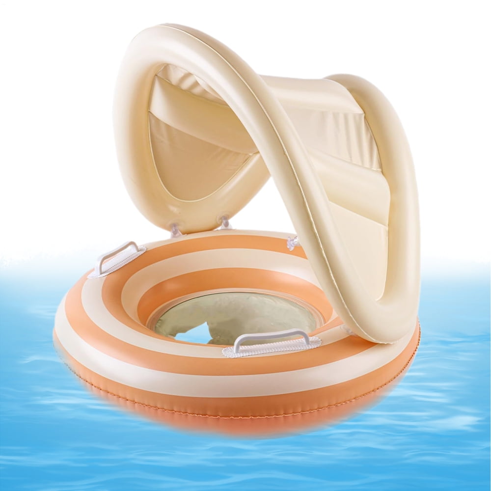 Chesmono Baby Pool Float with Canopy Floating Pool Ring Adjustable ...