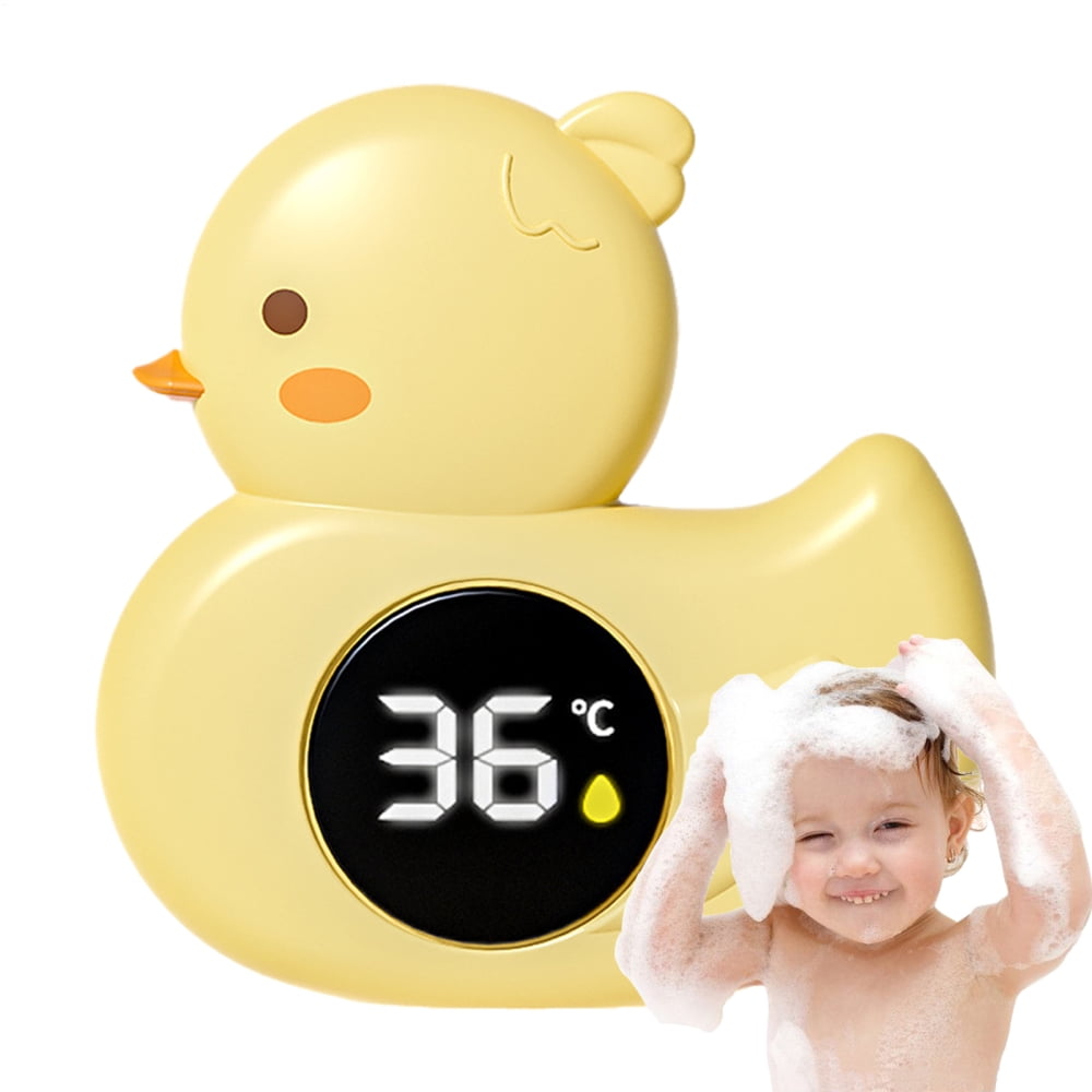 Chesmono Baby Temperature Gauge Bath Bathtub Water Toys Crab Duck Shape Waterproof Bathing ...