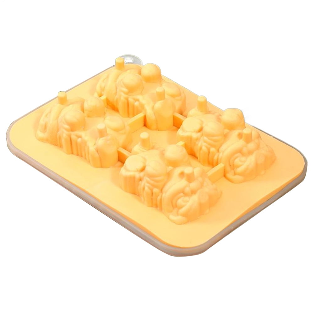 Chesmono Cube Ice Mold 3D Lion Ice Molds Silicone 4-Grid Cube Maker ...