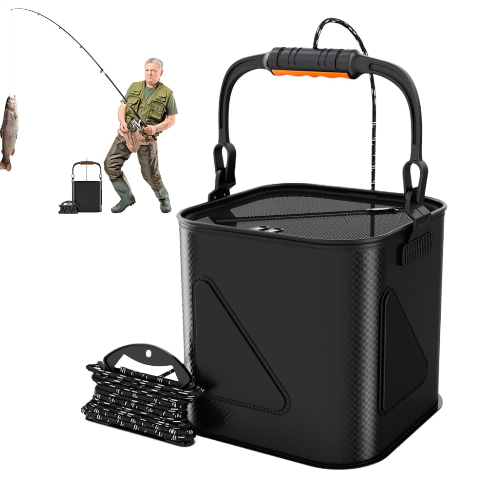 Chesmono Live Fish Bucket Portable Live Bait Container Angling Storage ...