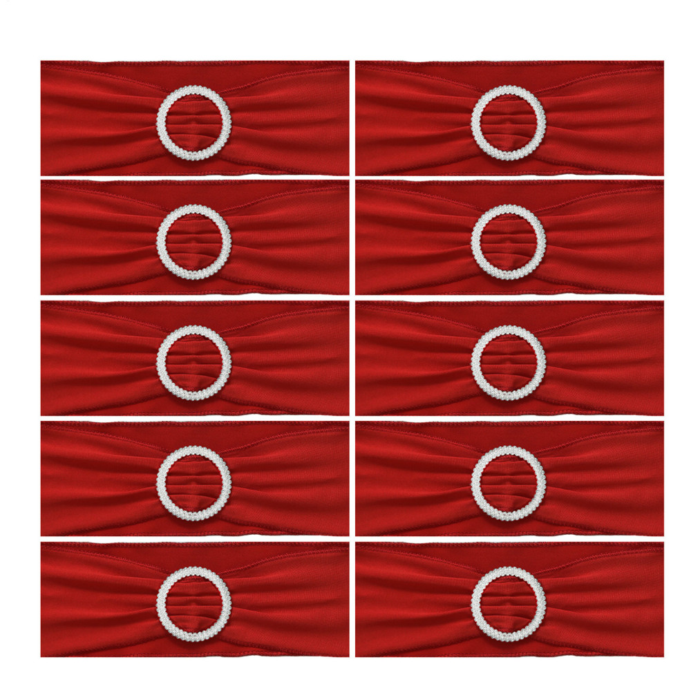 Chesmono Sashes for Chair Covers Party Elastic Chair Cover Bows Bands ...