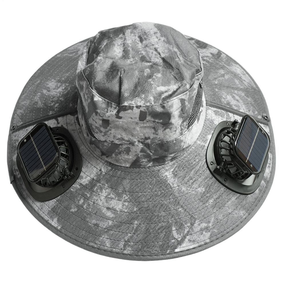 Chesmono Solar Fan Hat Wide Brim Solar Fan Outdoor Hat Cooling UV ...