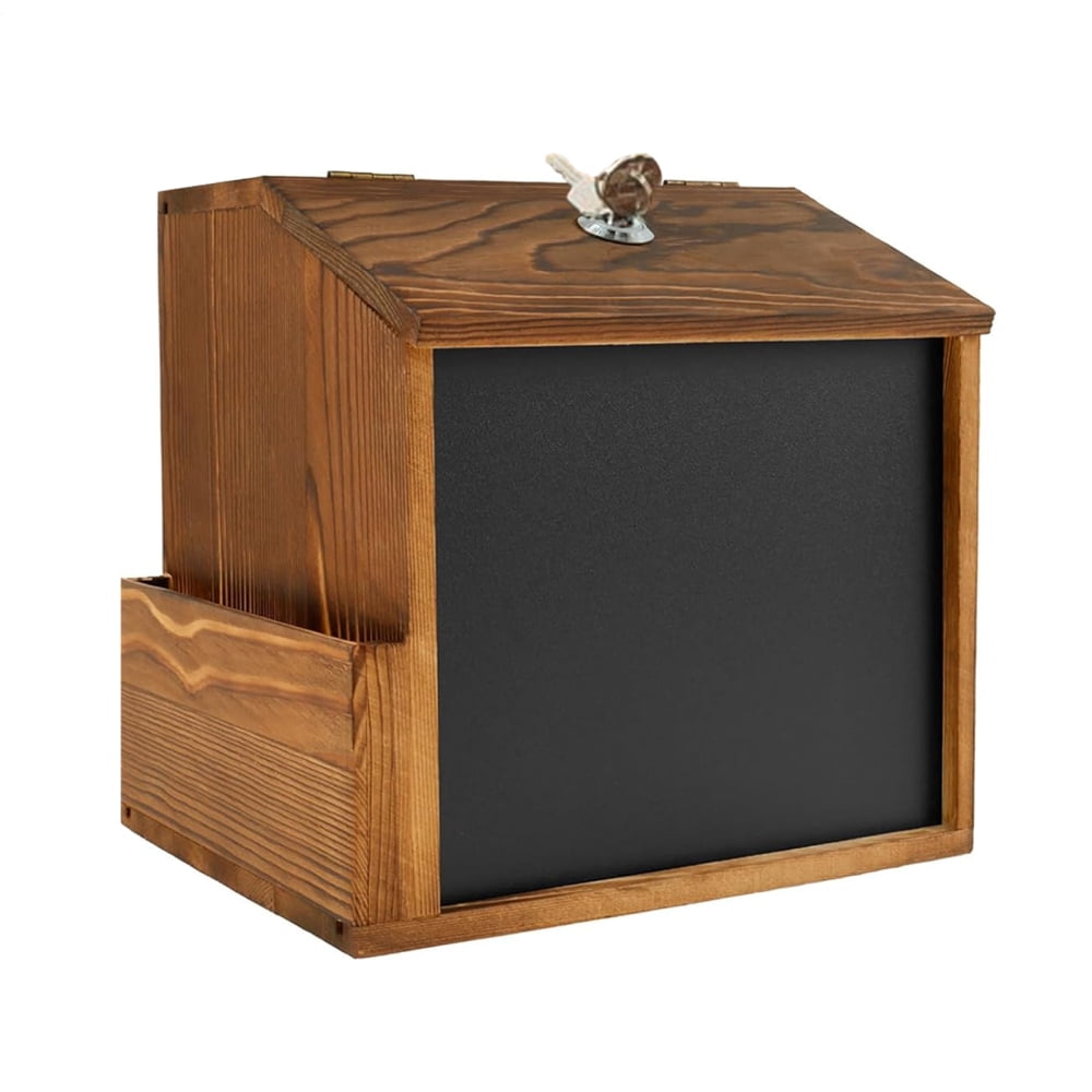 Chesmono Voting Box with Slot Ticket Box with Blackboard Locked Wood ...