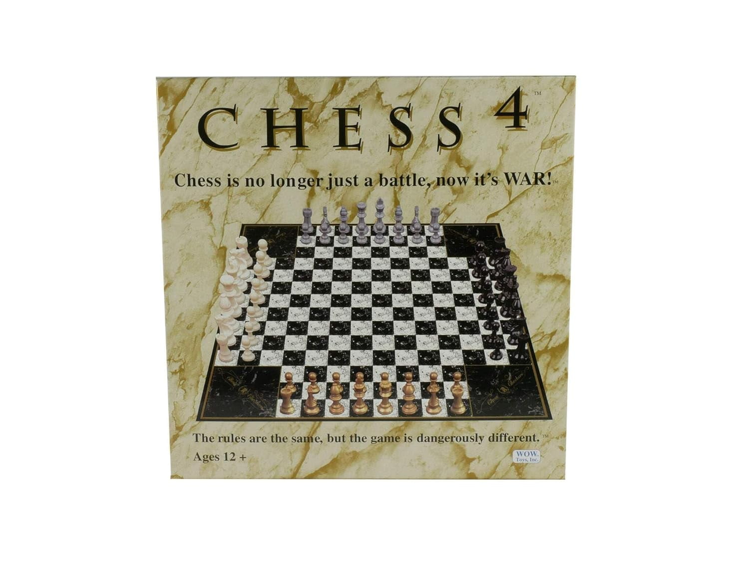 Chess 4 Board Game For 2 Players, Ages 6 & Up | 1 Set Gold, Black ...
