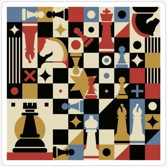 Chess Art Vintage Sticker Phone Decal Water Bottle Stickers Car Decals ...