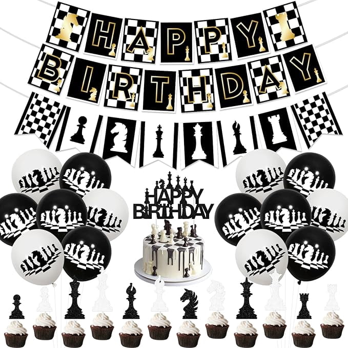 Chess Birthday Decorations Chess Happy Birthday Banner International ...