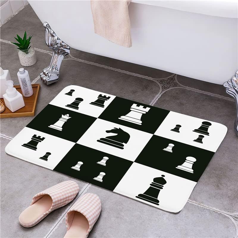 Chess Black and White Checkerboard Indoor Doormat Durable Welcome Front ...