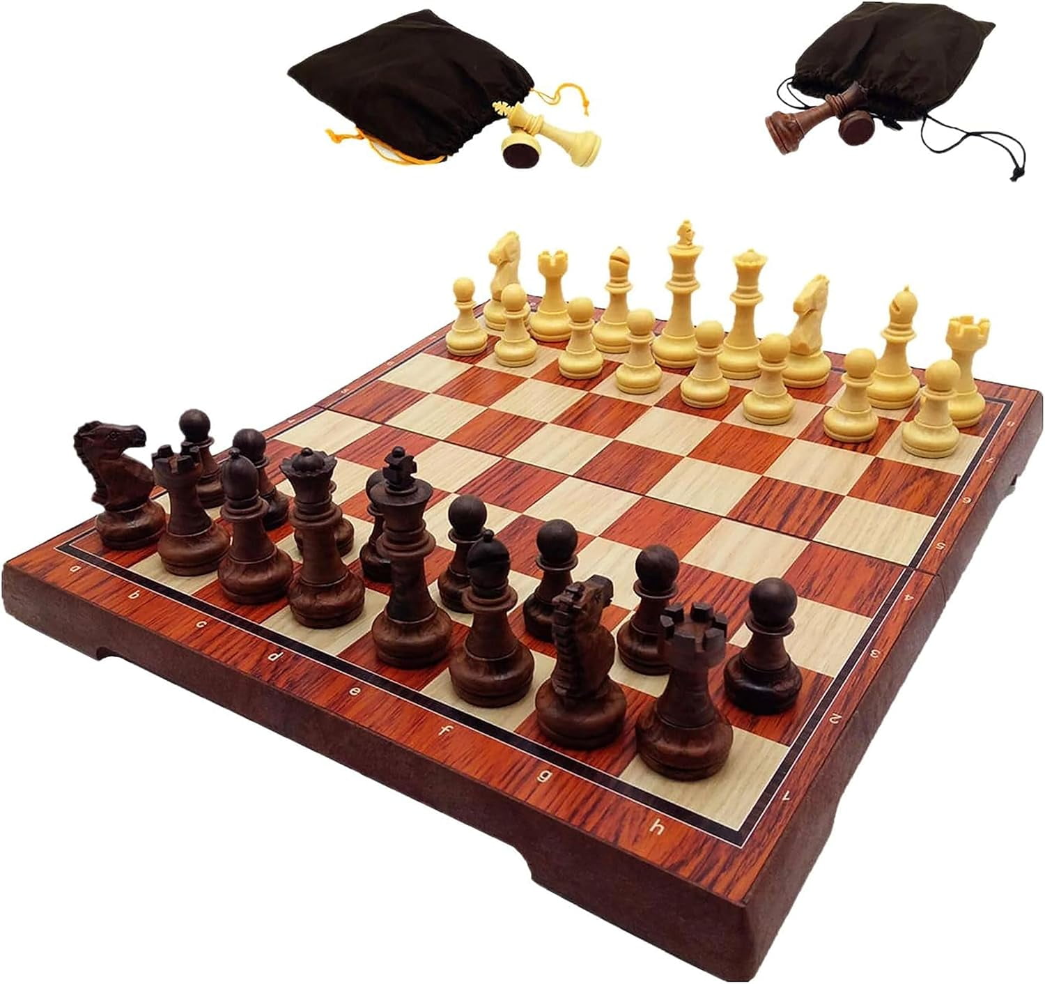 Chess Board 12"X 10.5" Magnetic Folding Wooden Chess Set, Portable ...