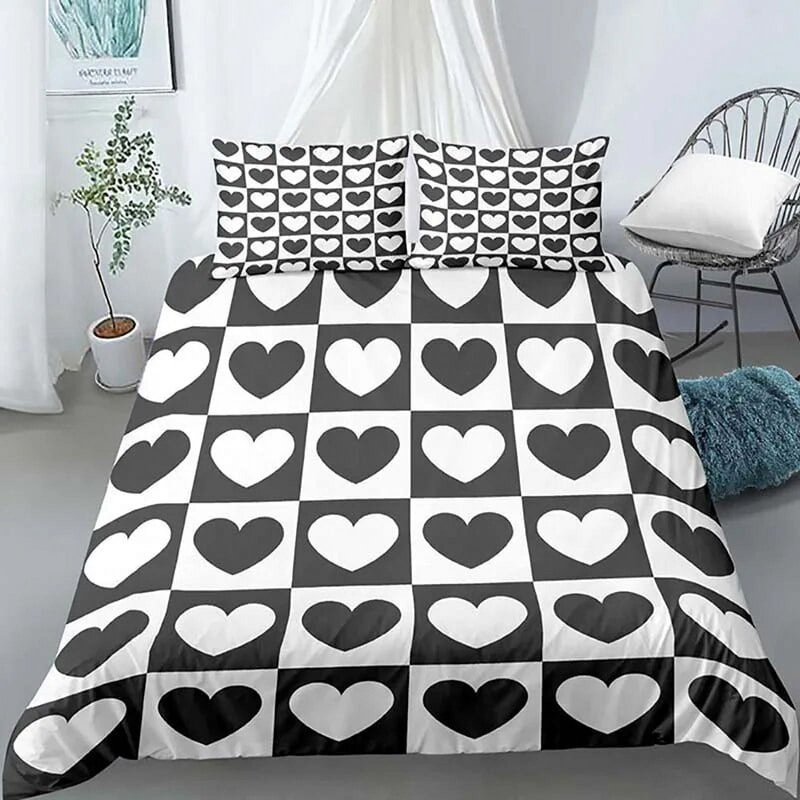 Chess Board Duvet Cover Set 3D Print International Chess Black White Comforter Cover for Kids ...