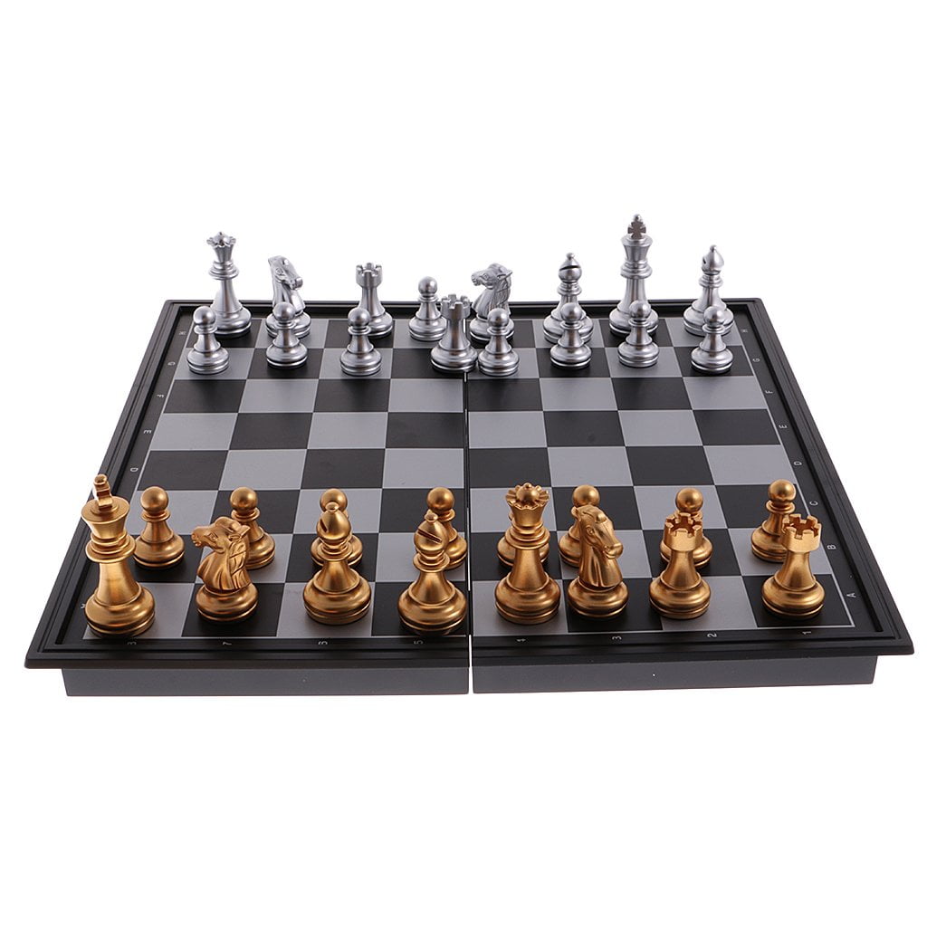 Chess Board Game Set Portable Chess Folding Magnetic Board Chess Pieces ...