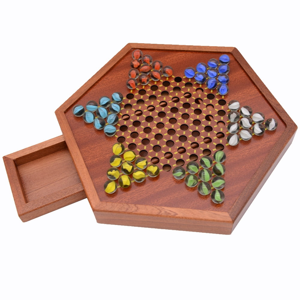 Chess Board,Wooden Checkers Set With Chinese Checkers Set With Drawer ...