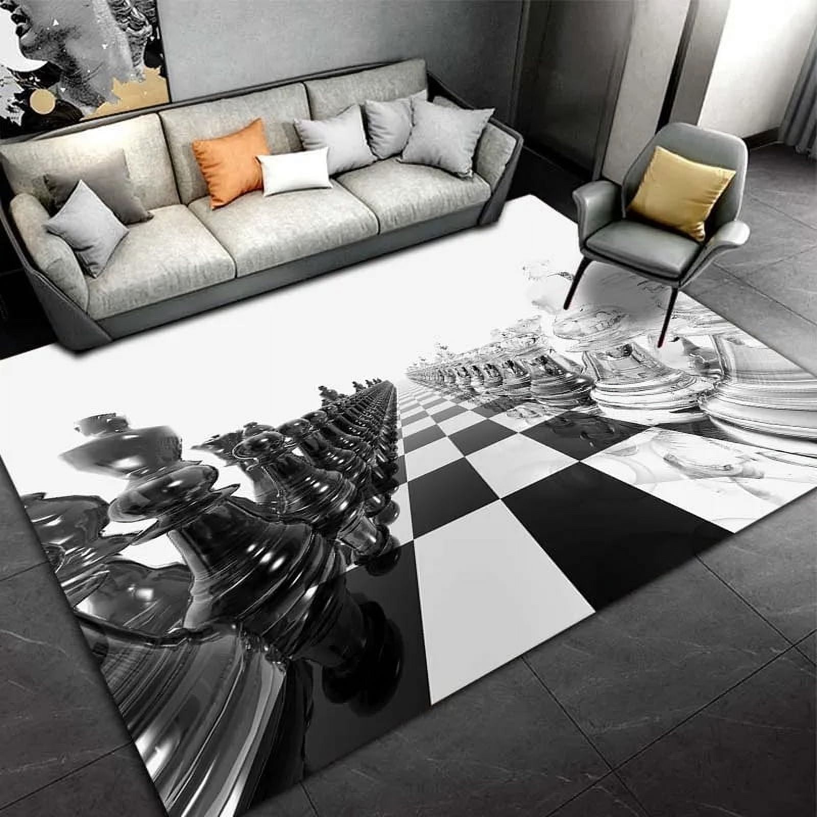 Chess Checkerboard Plaid 3D Print Carpets Kid Play Games Mat Child ...